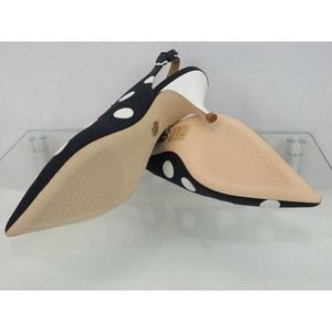 Tory Burch | Shoes | Nib Tory Burch Navy Blue Canvas Ivory Polka Dots ...